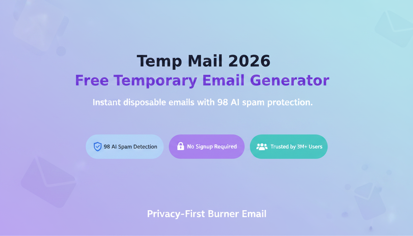 Temp Mail 2026 — Free Temporary Email Generator with AI Spam Protection