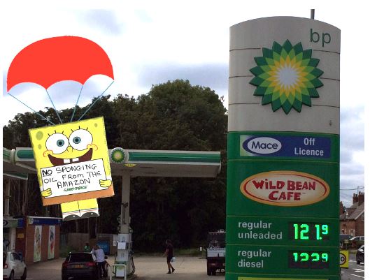 SpongeBob protests against BP, all over the UK! | Greenpeace UK