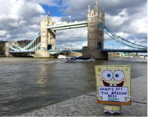 SpongeBob protests against BP, all over the UK! | Greenpeace UK