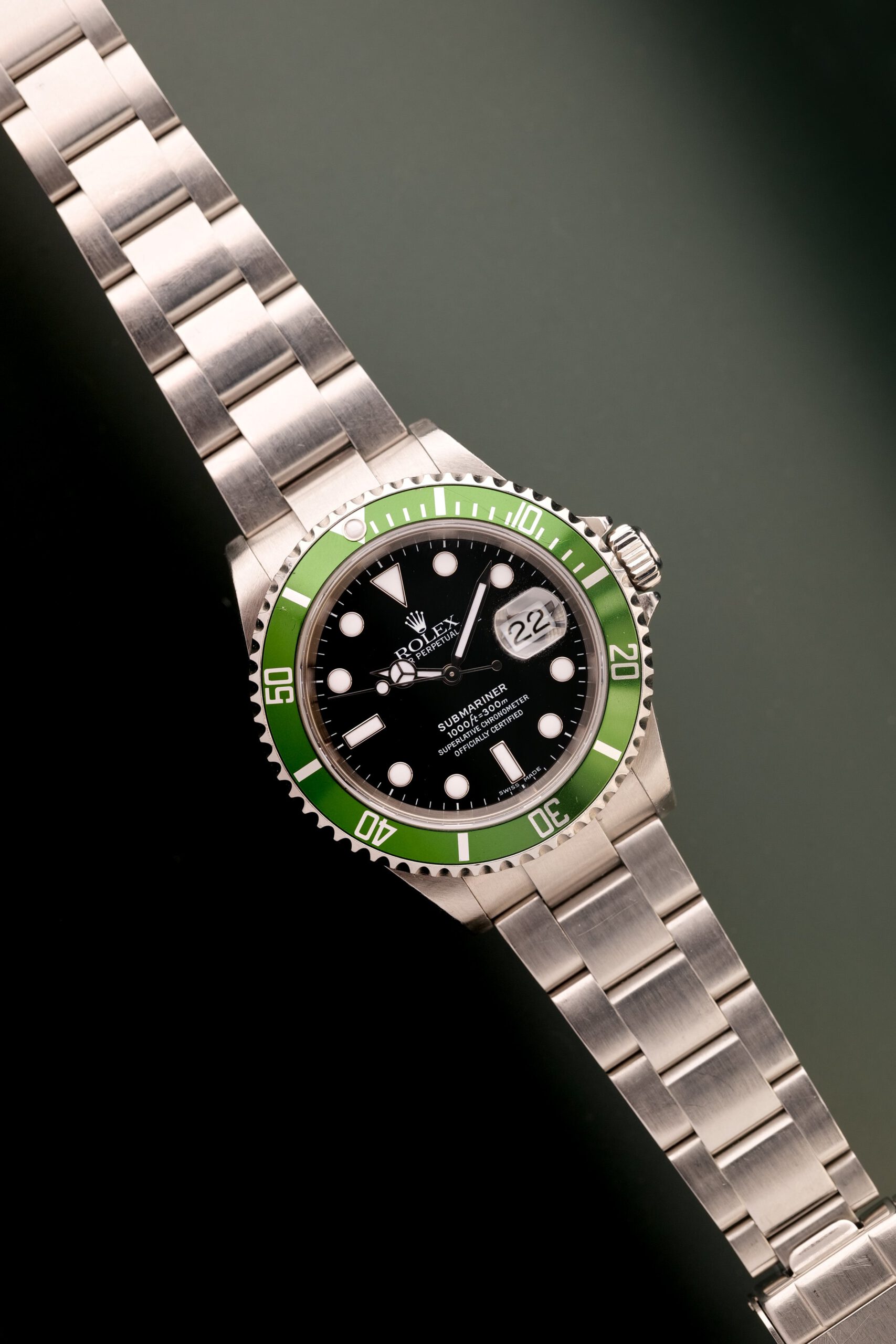 2005 Rolex 16610LV Kermit Submariner | Grey and Patina