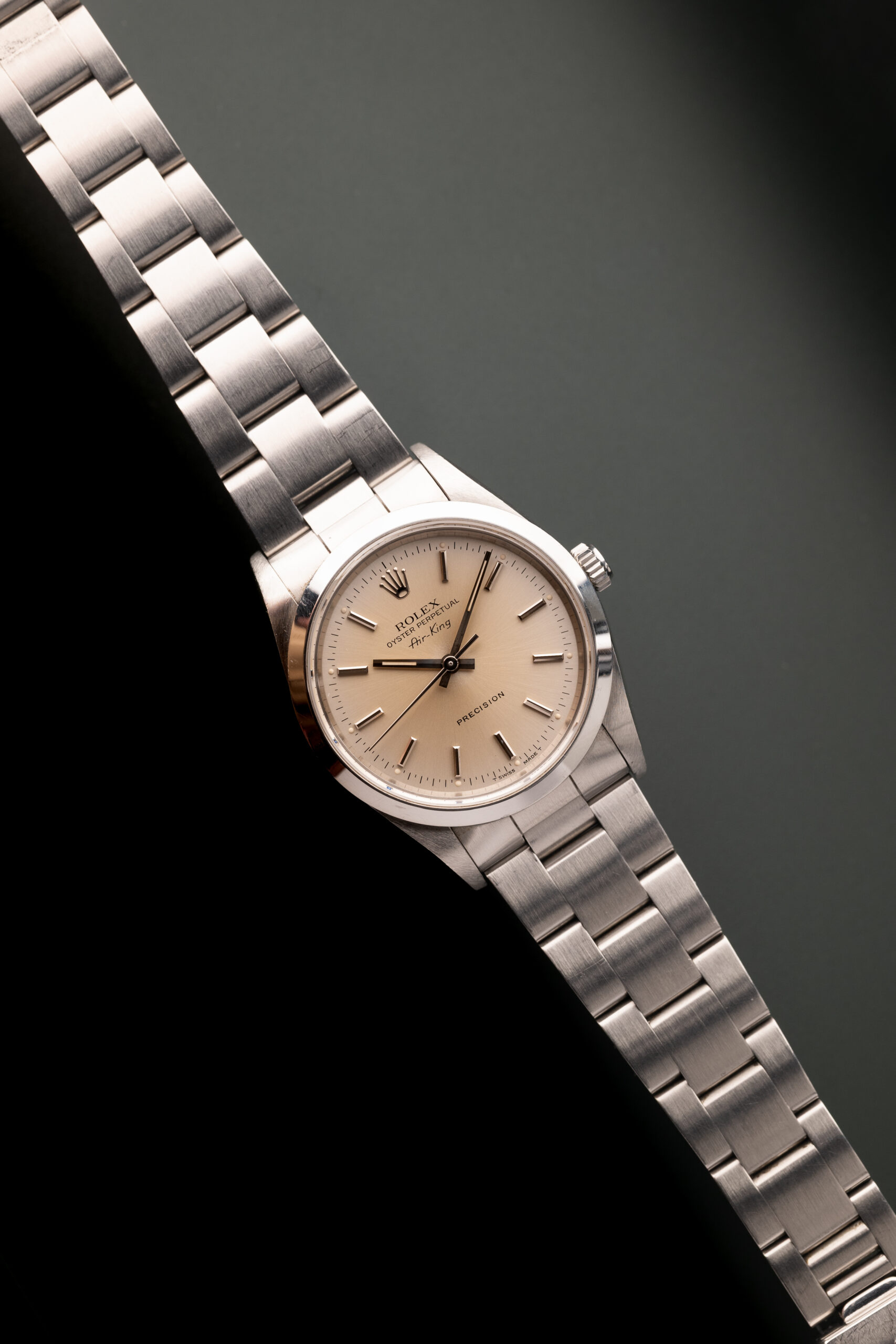 1991 Rolex 14000 Tropical Air-King W/Paper | Grey and Patina