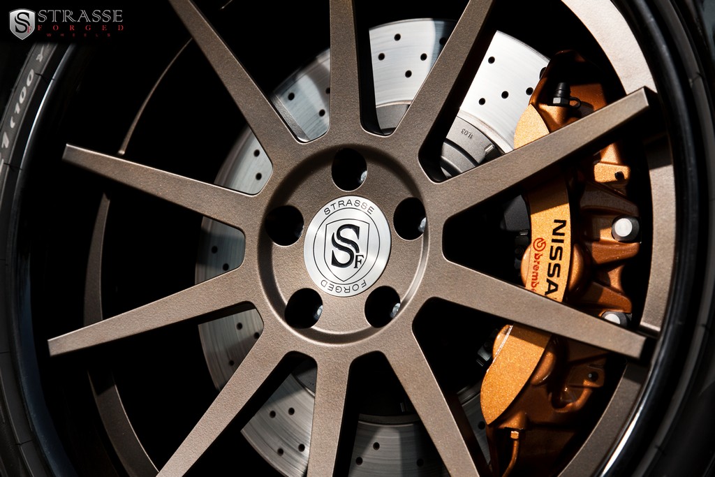 Black Nissan GT-R on Bronze Strasse Forged Wheels - GTspirit
