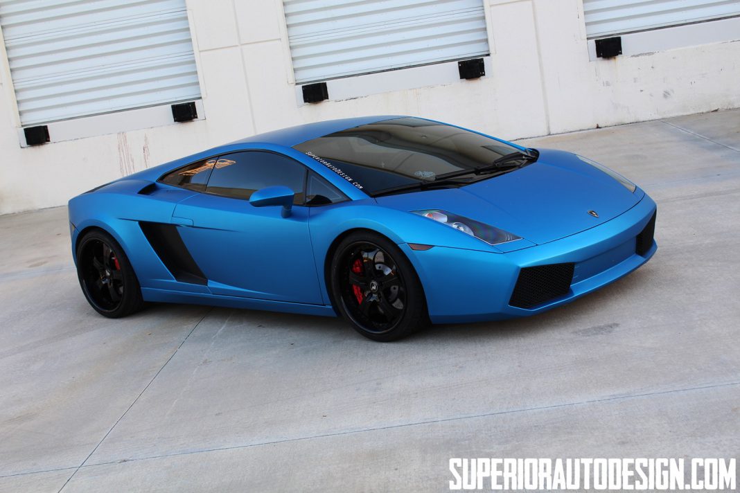 Matte Blue Wrapped Lamborghini Gallardo by Superior Auto Design - GTspirit