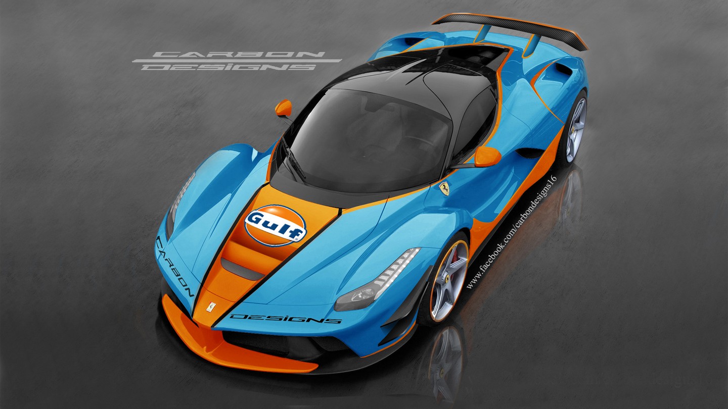 Render: Ferrari LaFerrari in Gulf Livery by Carbon Designs - GTspirit