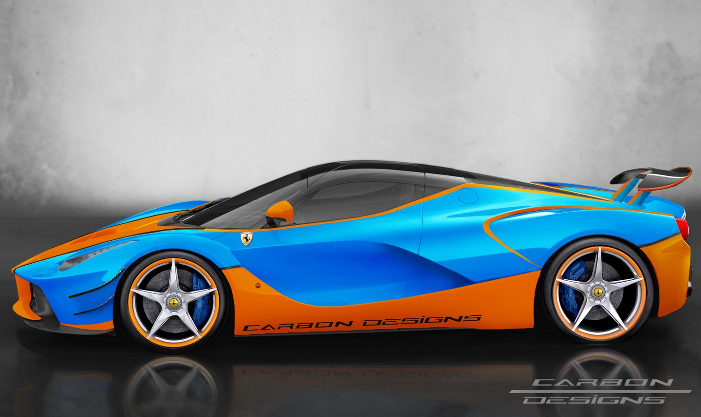 Render: Ferrari LaFerrari in Gulf Livery by Carbon Designs - GTspirit