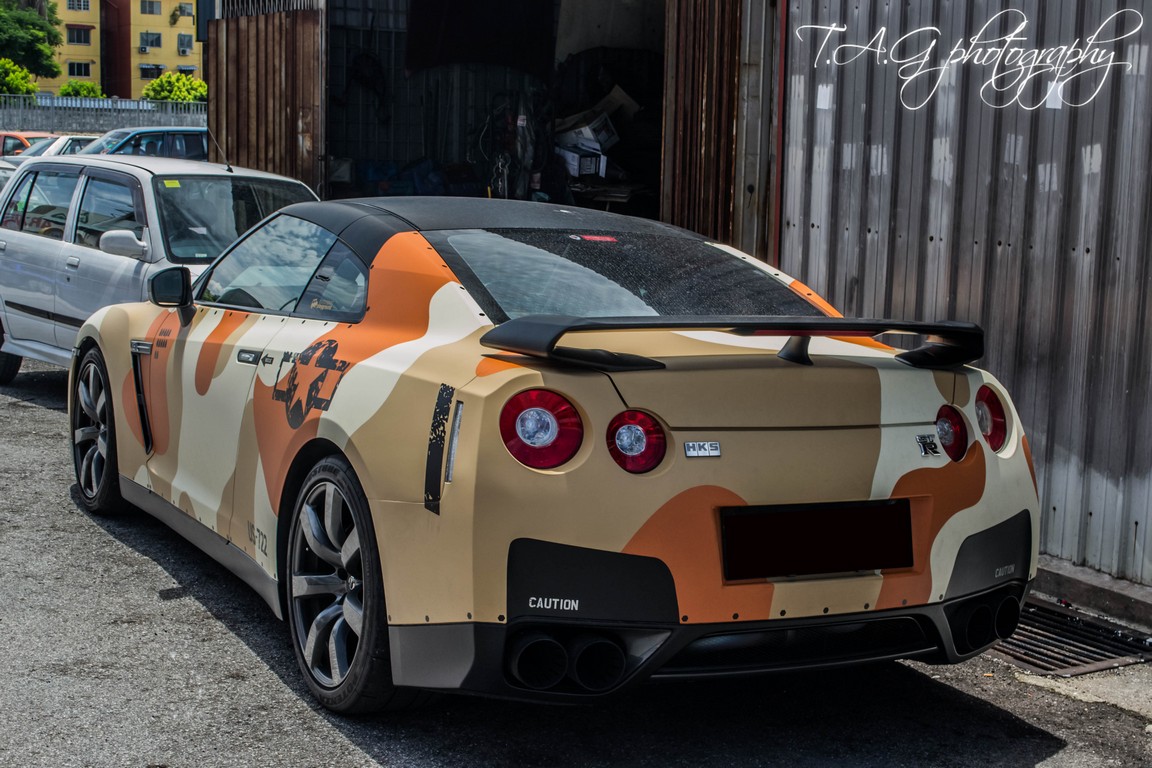Camo Nissan Gt R Nissan GTR Camo Wrap From White To Adaptive Blue