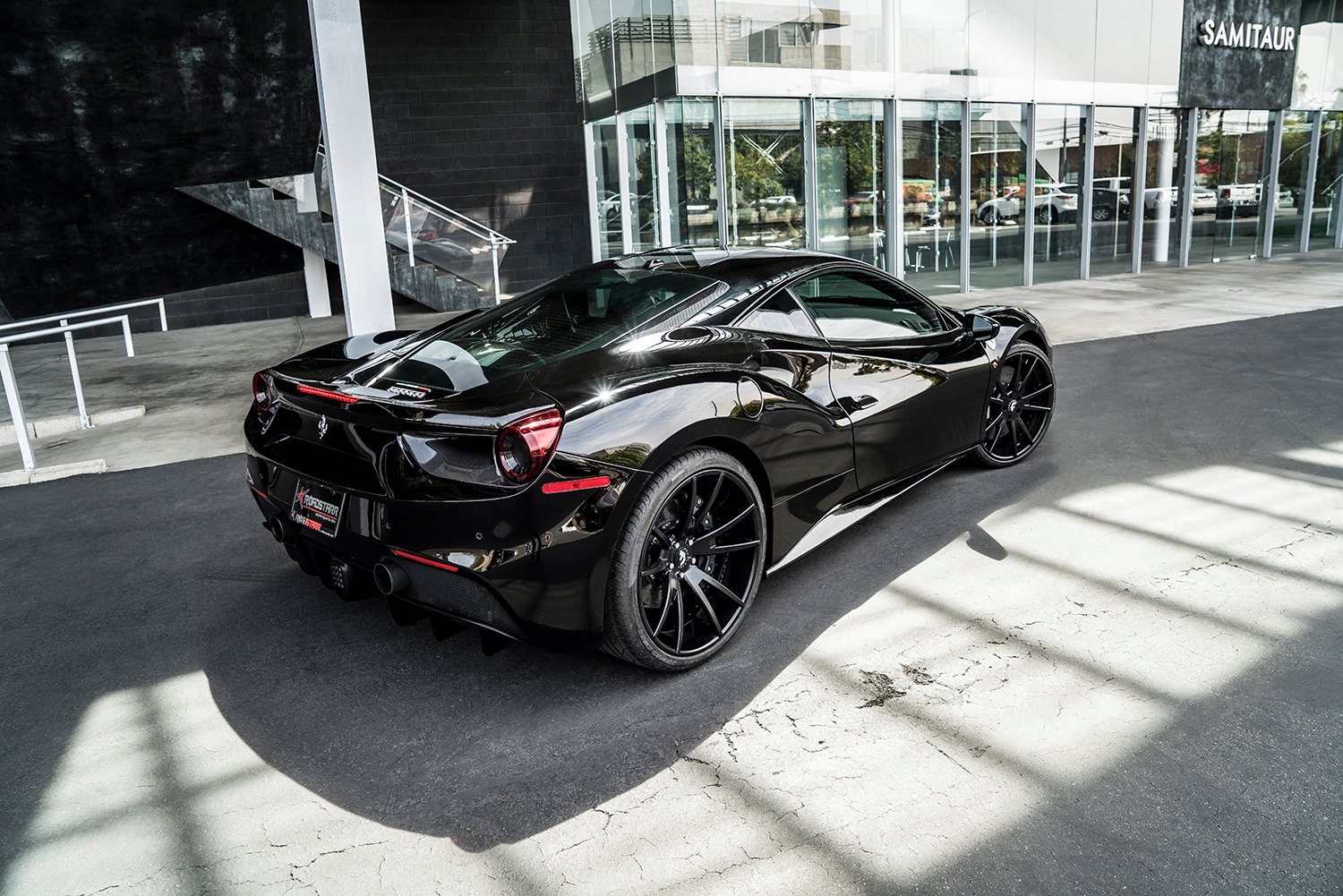 Black on Black Ferrari 488 GTB with Forgiato Wheels - GTspirit