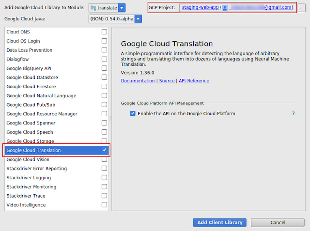 Access Google Cloud services, right from IntelliJ IDEA