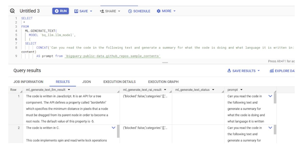 Sql Only Llm For Text Generation Using Vertex Ai Model In Bigquery Robotic Content 5138