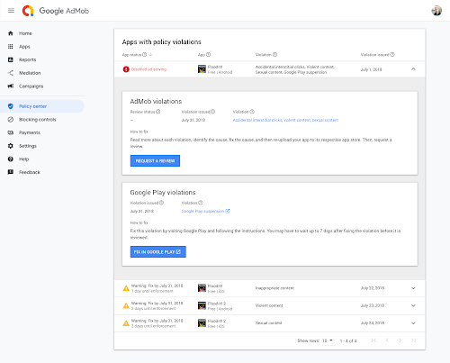 Introducing the Google AdMob App Policy Center