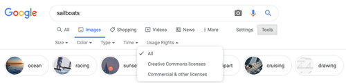 Learn how to find image licensing information on Google Images