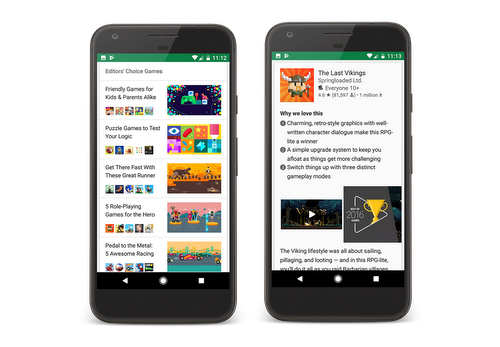 Find great apps and games on Google Play with the Editors' Choice update
