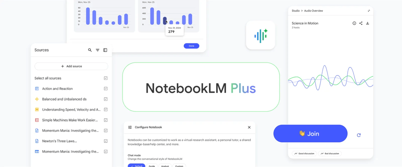NotebookLM kini dengan tampilan baru dan audio interaktif