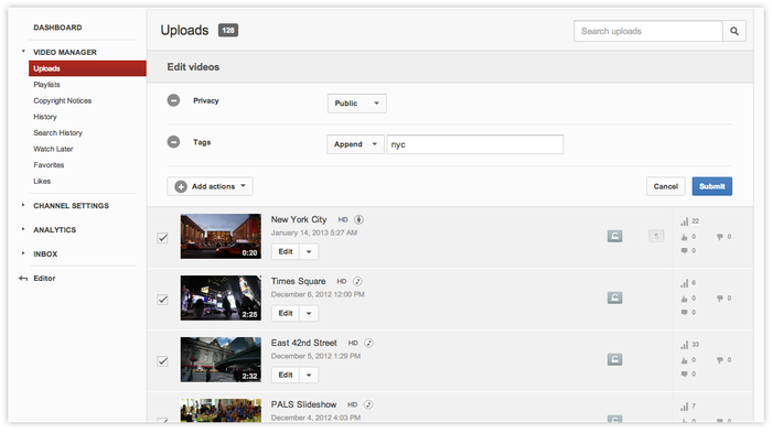 Easily update thousands of videos at once with Bulk Actions