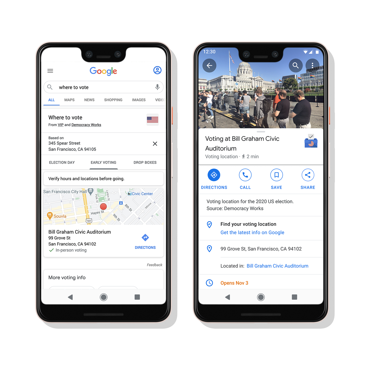 Find voting and ballot drop box locations on Google