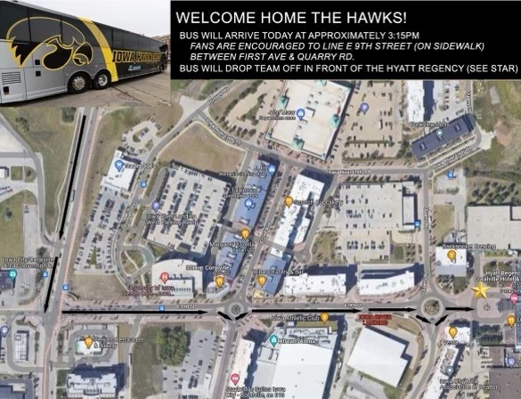 Welcome the Hawkeyes Back to Iowa City Today at 3:15 p.m. (CT) - Iowa ...