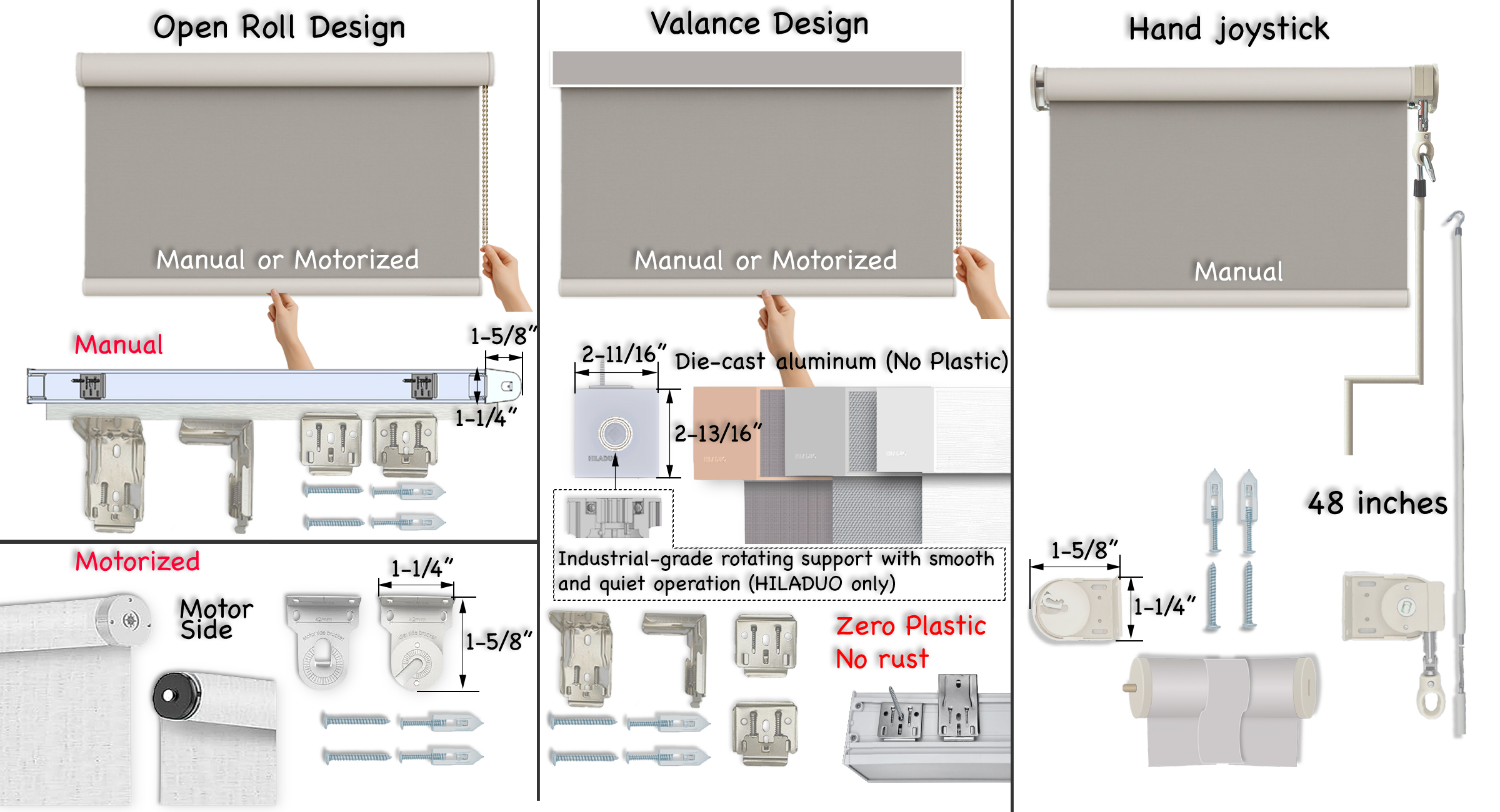 Allure 0% Blackout Roller Shade – HILADUO Window Shades