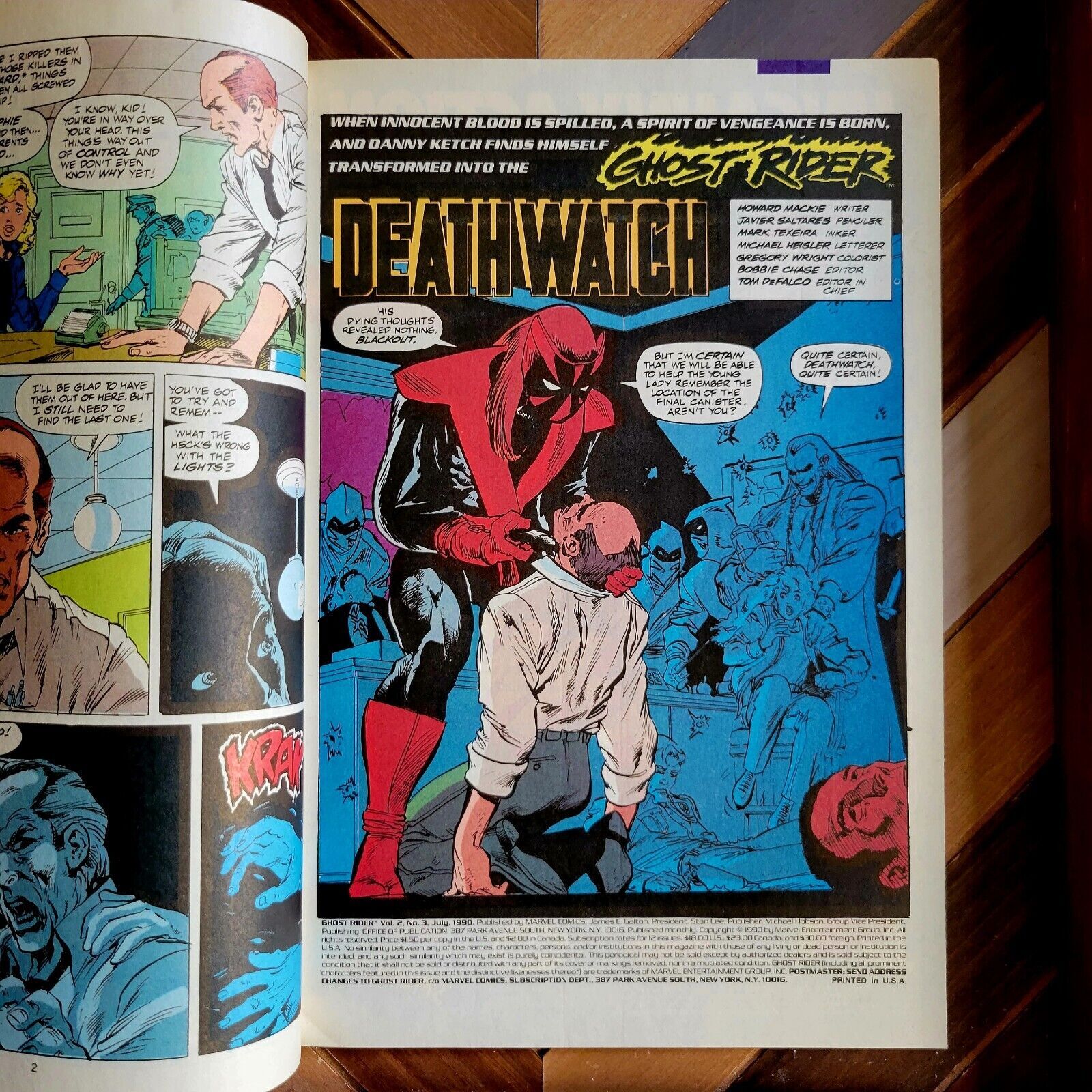 Ghost Rider #3-4, Set of 2 Marvel 1990 Danny Ketch Vs Deathwatch ...