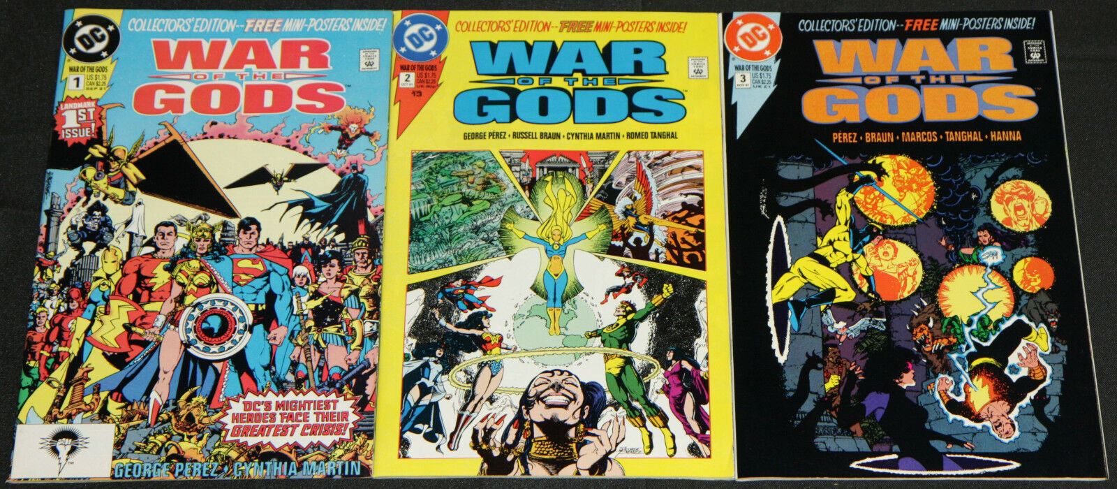 Vintage DC Copper Age WAR OF THE GODS 3pc Count Comic Lot FN-VF ...