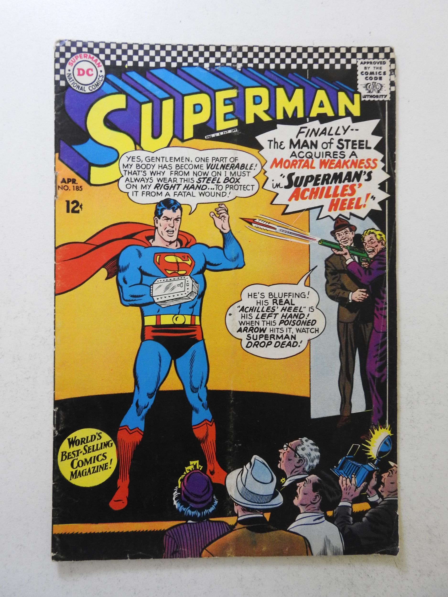 Superman #185 (1966) VG Condition cover detached bottom staple | Comic ...