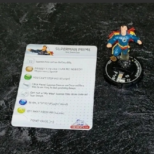 Heroclix Arkham Asylum Superman Prime #060 Super Rare figure w/card ...