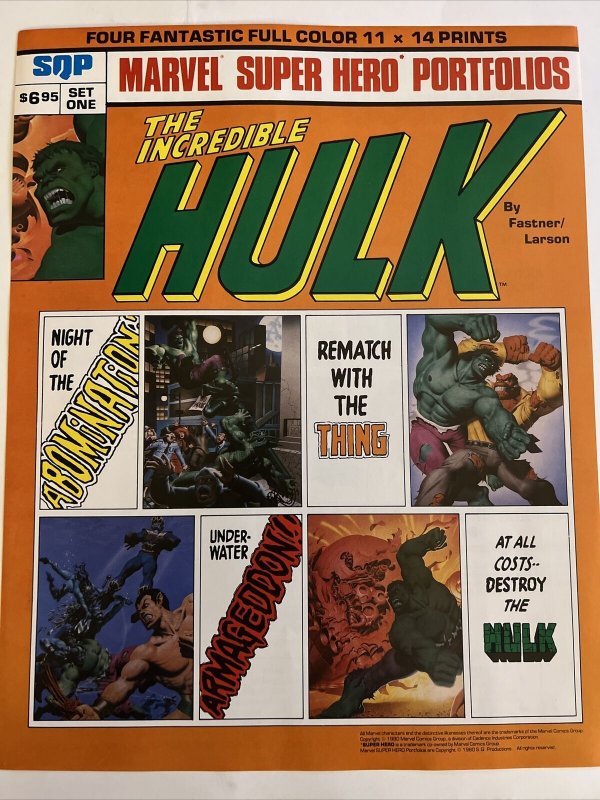 SQP 11x14 Marvel Superhero Portfolios X-men Hulk Spider-Man (12 Prints ...