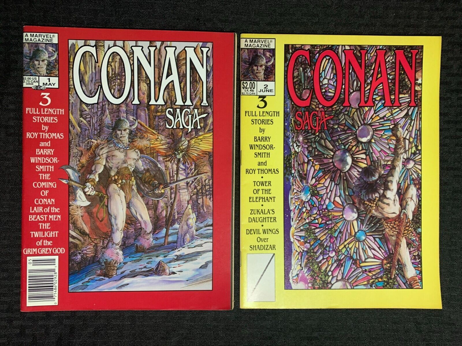 1987 CONAN SAGA Magazine #1 2 3 4 FN-/FN+ Barry Windsor Smith Reprints ...