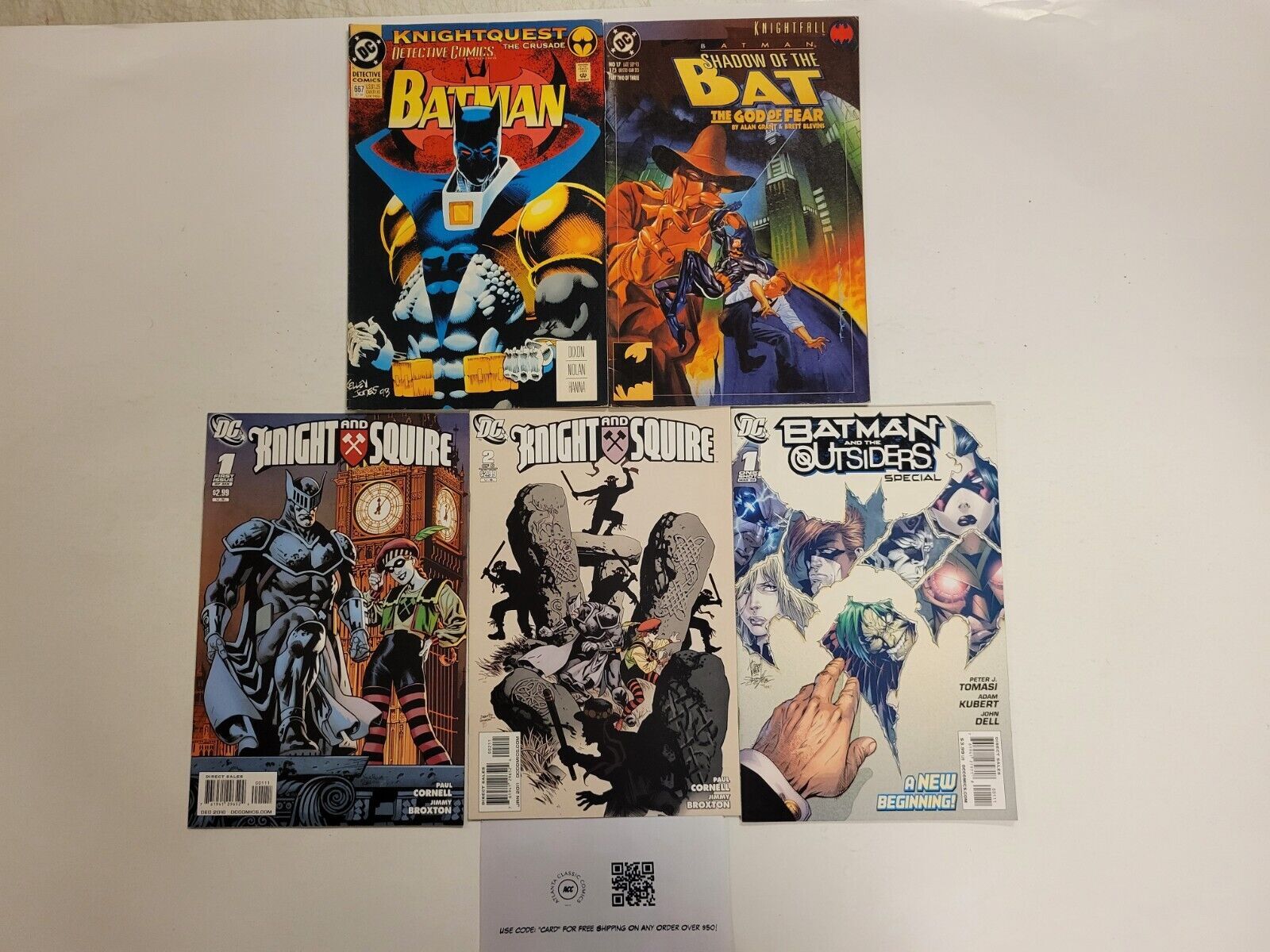 5 DC Comics #667 Batman + #1 2 Knight Squire + #17 Shadow Bat #1 ...