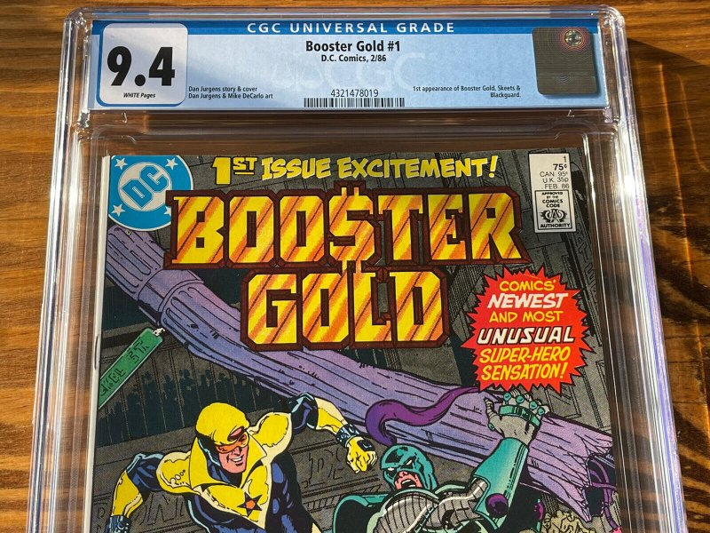 Booster Gold #1 CGC 9.4 1st App Booster Gold, Skeets Dan Jurgens Art ...