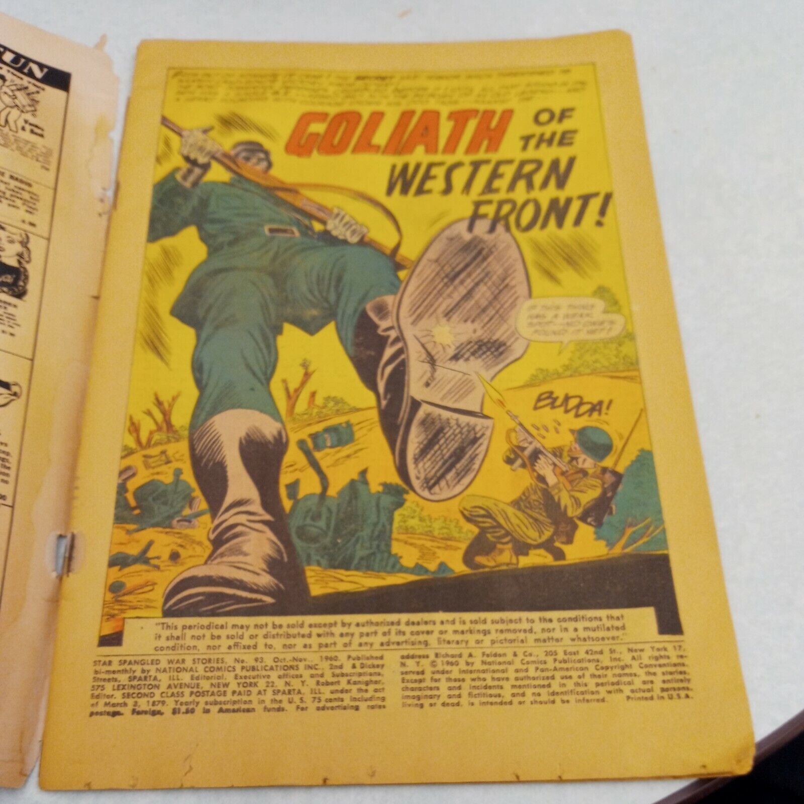 Star Spangled War Stories 93 Nov 1960 DC comics 1st Goliath of the ...