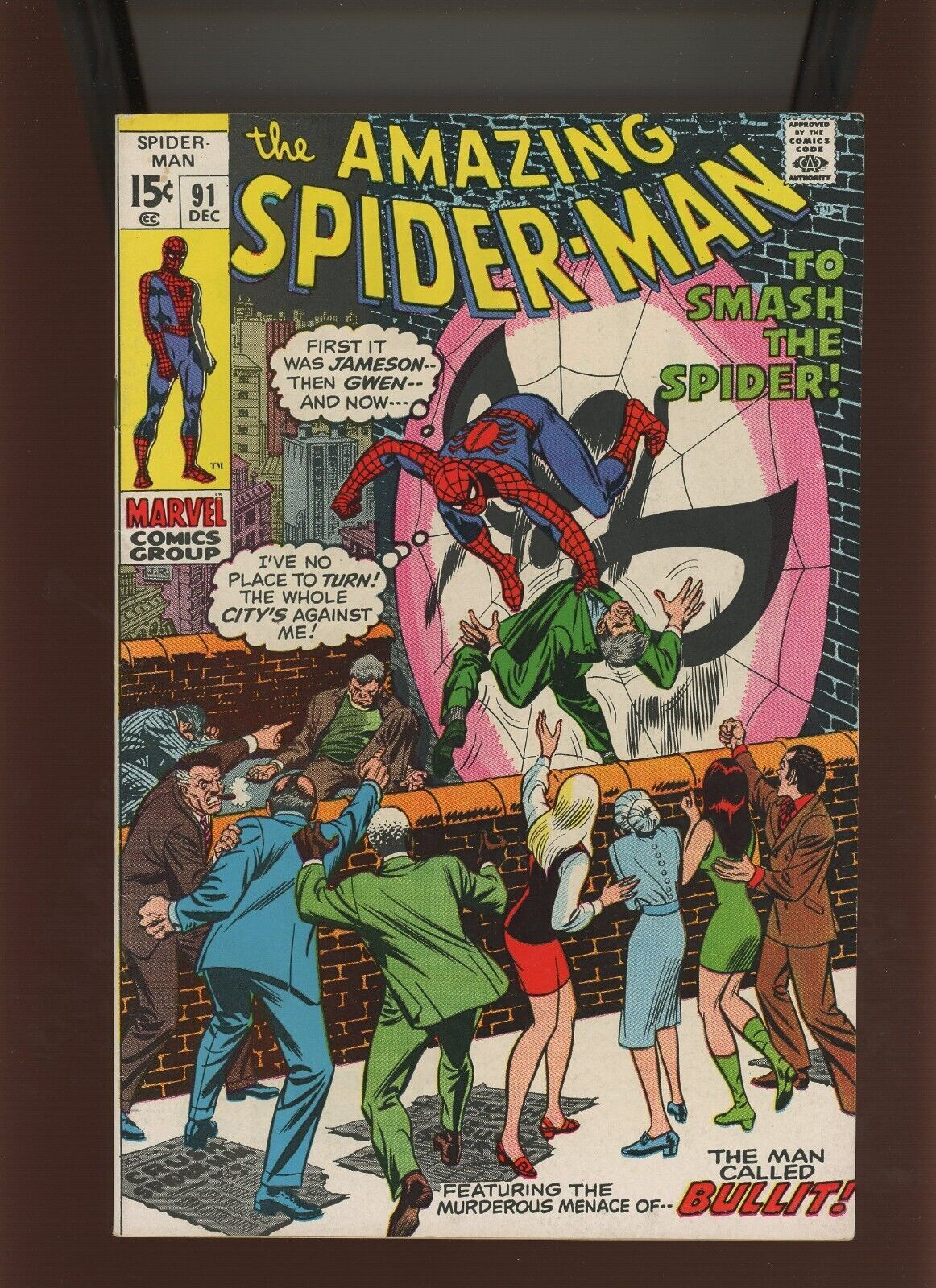 (1970) Amazing Spider-Man #91: BRONZE AGE! JOHN ROMITA SR. COVER ART ...