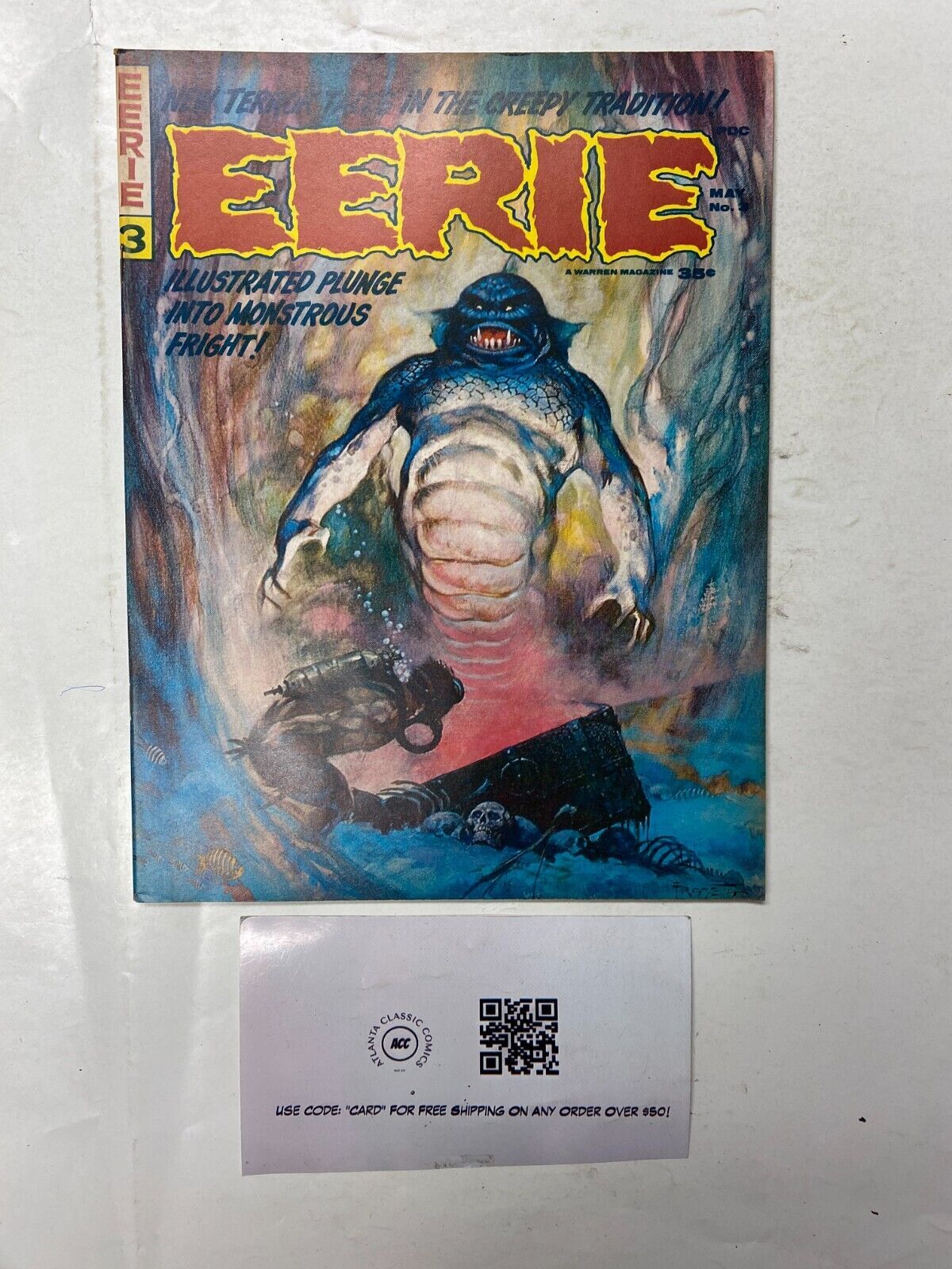 Eerie # 3 VF Warren Magazine Comic Book Horror Monster Painted Frazetta ...