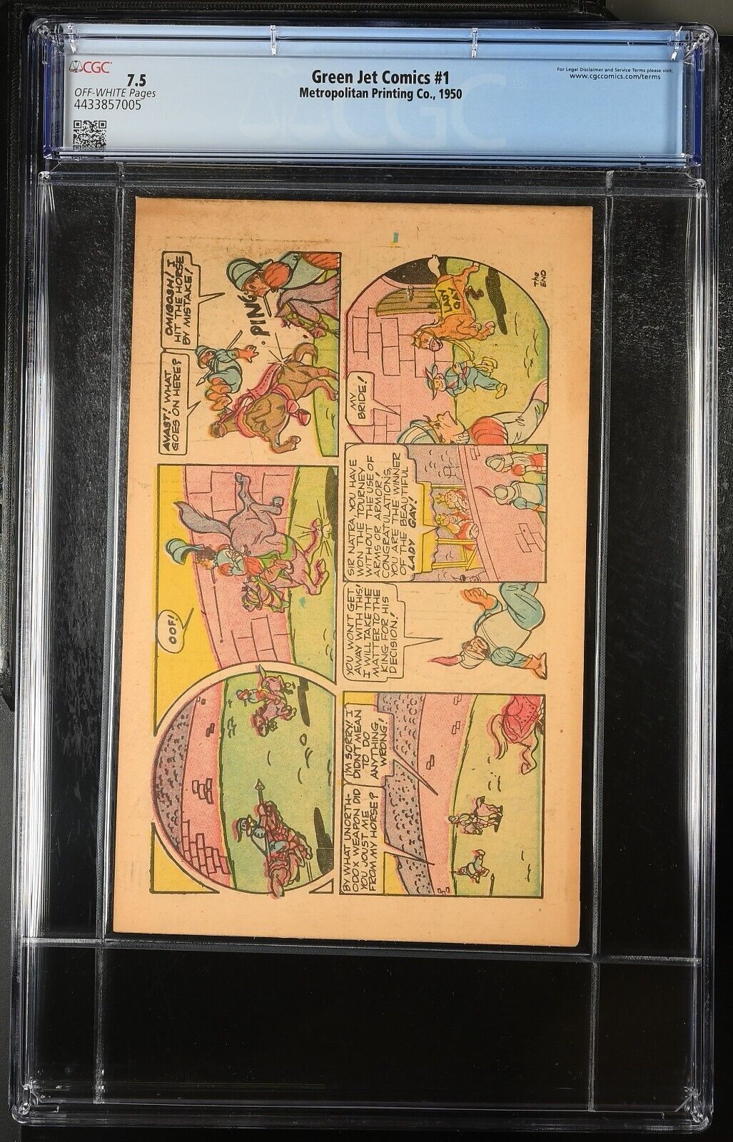 (1950) THE GREEN JET #1 CGC 7.5 OWP ! Rare Canadian Golden Age! Mac ...