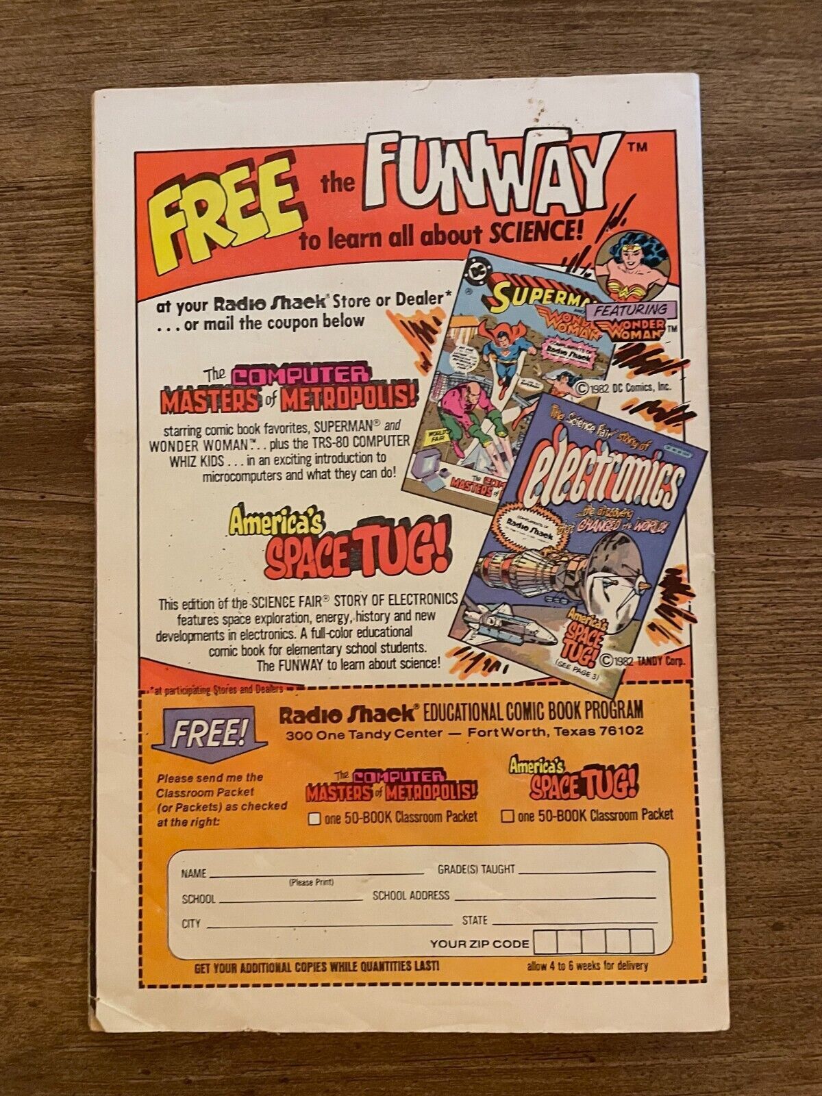 Superman & Wonder Woman VF Compliments Of Radio Shack DC Comic Book ...