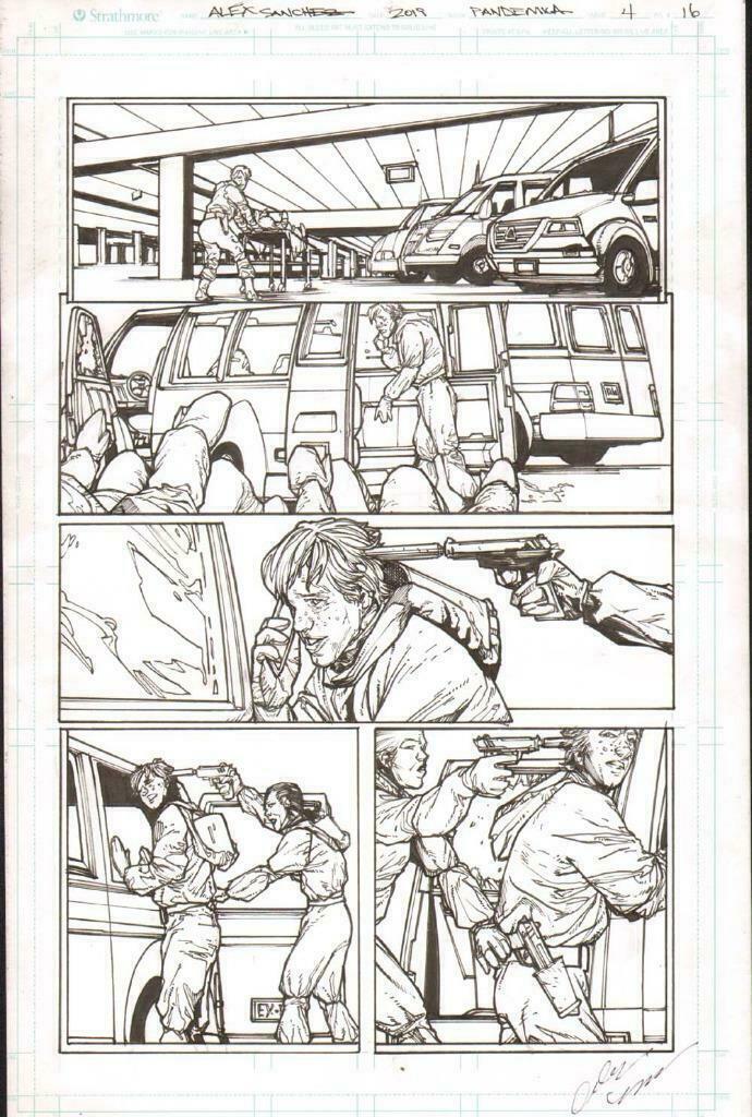 Pandemica #4 pg 16 Original Art Alex Sanchez bestselling author ...