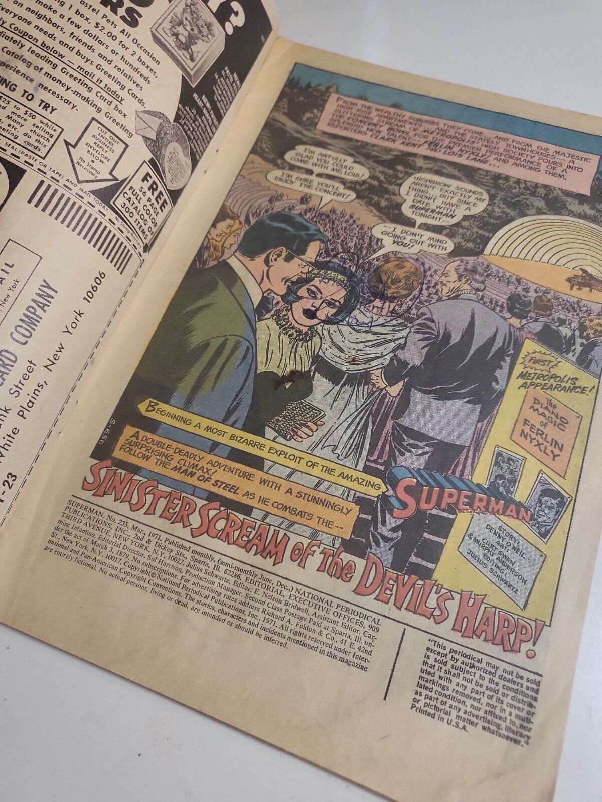 Superman #235: "Sinister Scream of the Devils Harp!" (Mar 1971, DC) GD ...