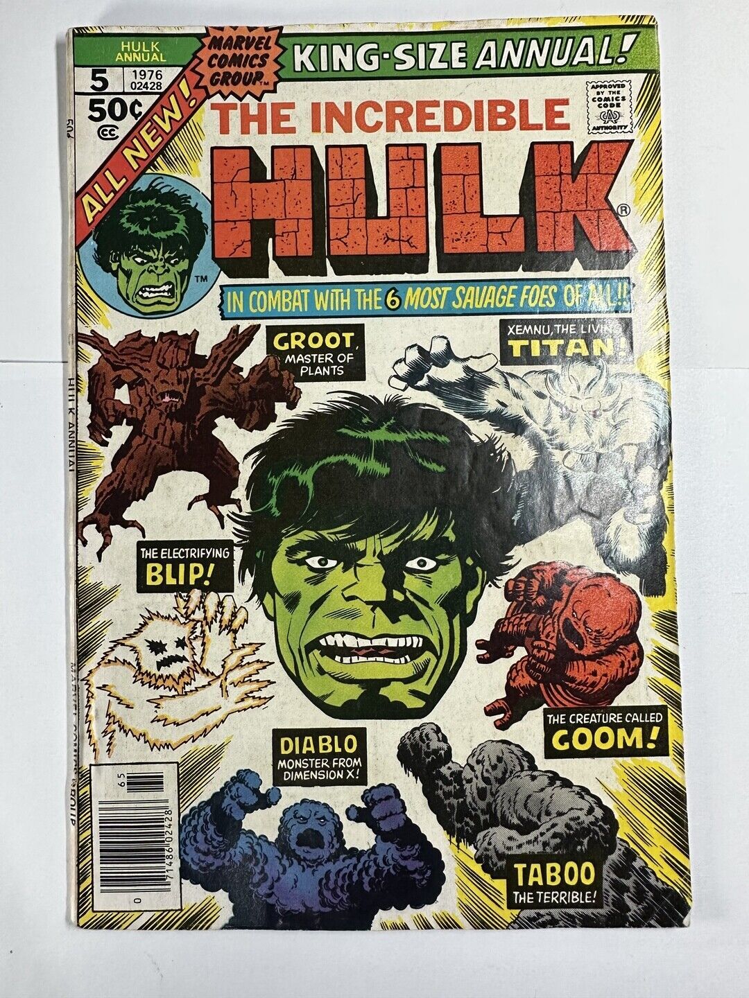 Incredible Hulk King-Size Annual #5 VG/FN 2nd App of Groot Marvel ...
