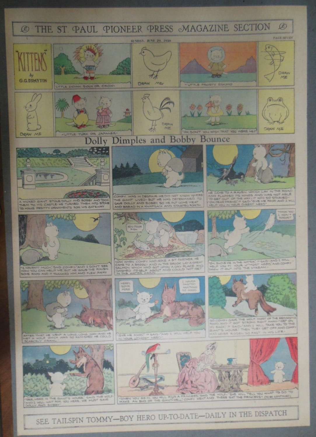 Dolly Dimples Sunday by Grace Drayton from 6/29/1930 Full Page Size ...