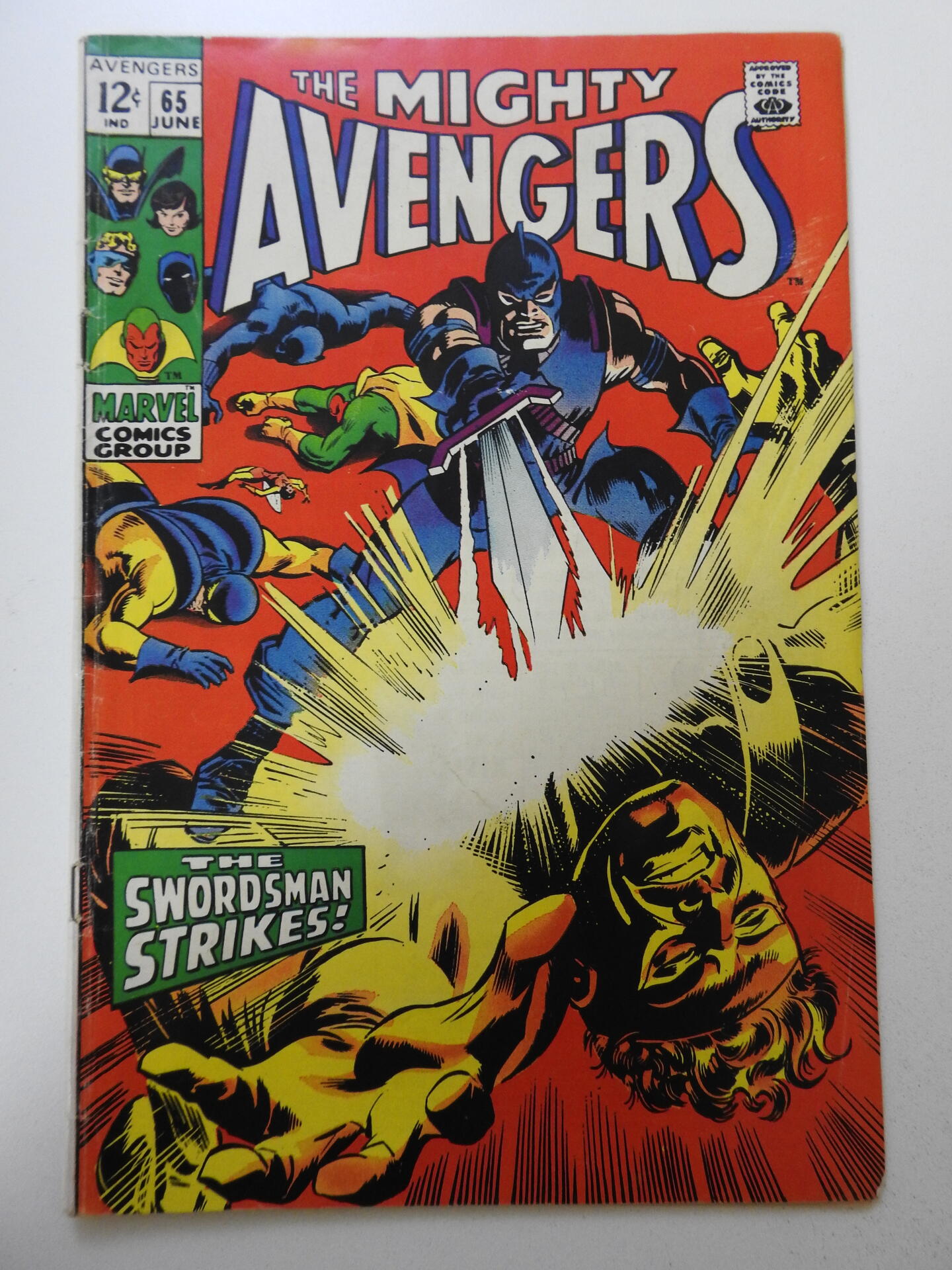 The Avengers #65 VG- Cond Moisture stain, 2 centerfold wraps detached ...