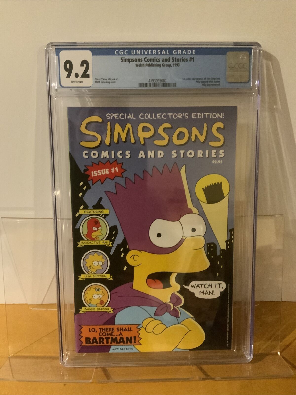 Simpsons Comics and Stories 1 Collector's Edition CGC 9.2 1st Simpsons ...