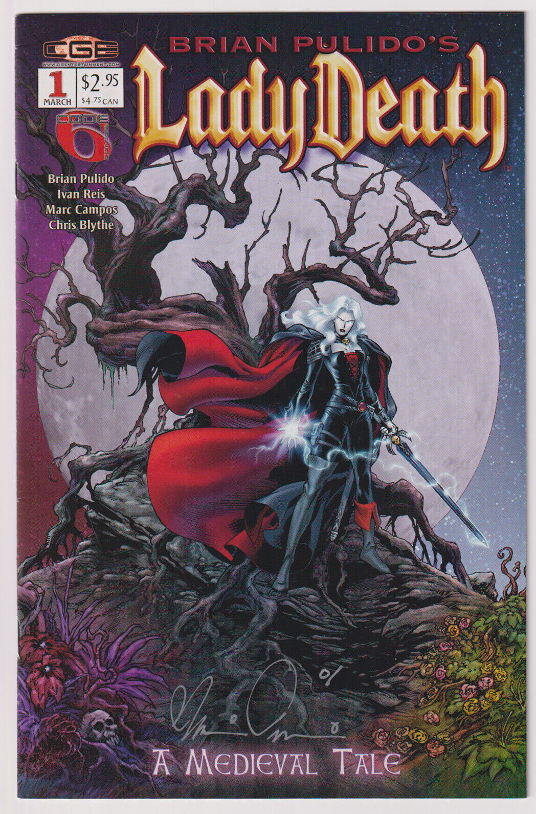 Crossgen! Lady Death: A Medieval Tale! Issue #1! Signed by Brian Pulido ...