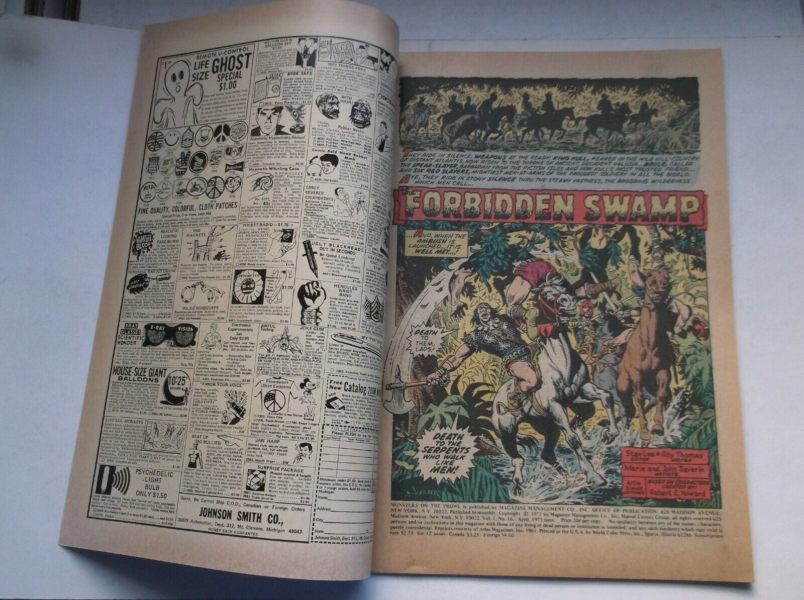 Marvel: Monsters on the Prowl #16, 1st Thulsa Doom/4th Kull APP., 1972 ...