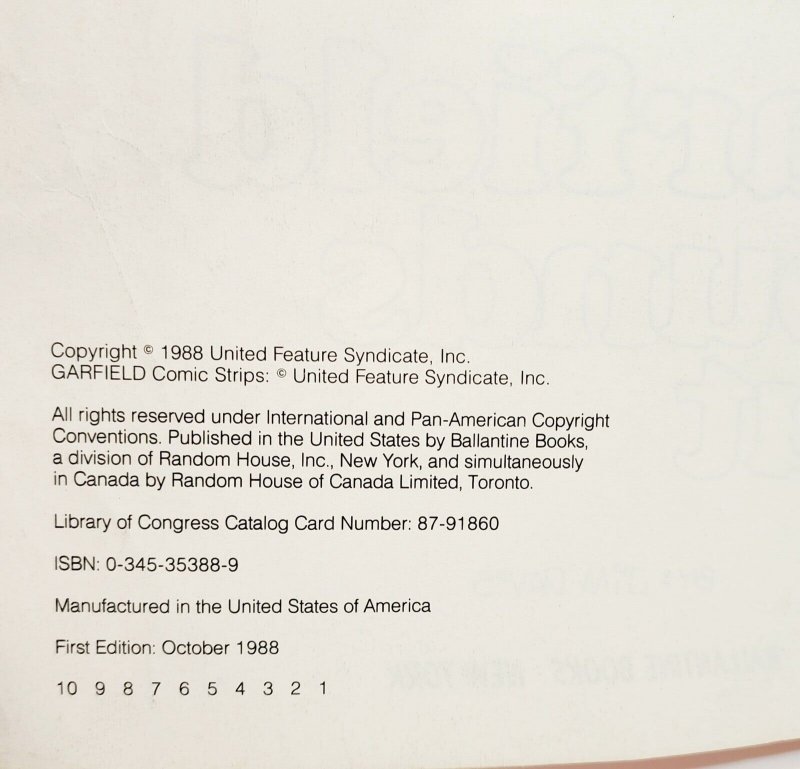 1988 Garfield Rounds Out Comic Strip Collection Vintage 1st Edition BCE ...