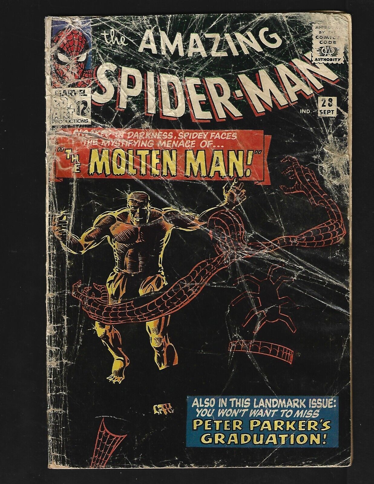 Amazing Spider-Man #28 GD Ditko 1st & Origin Molten Man Liz Allan Pete ...