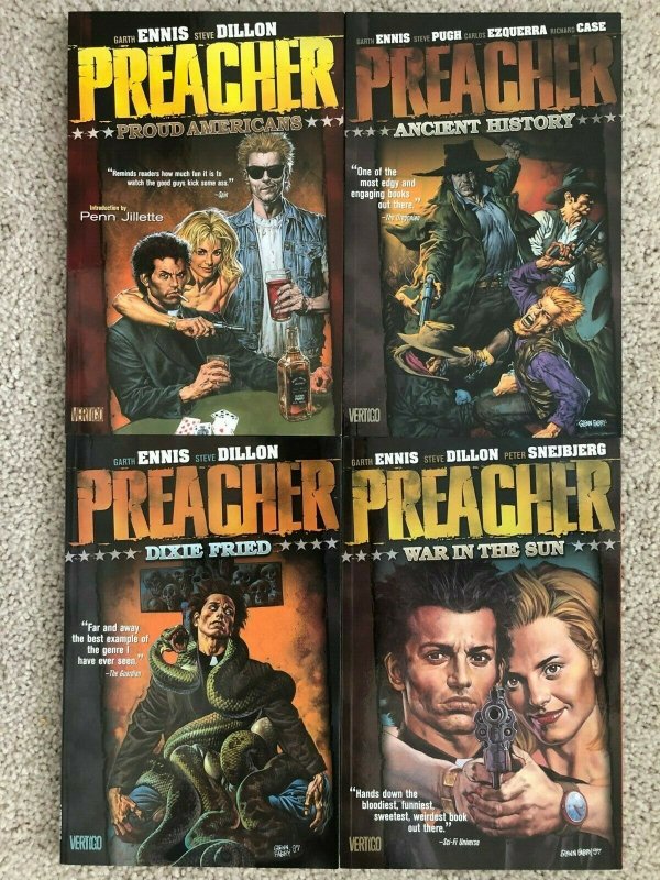 PREACHER - FOUR (4) Trade PaperBacks (TPB) - Volume 3, 4, 5, & 6 (Garth ...
