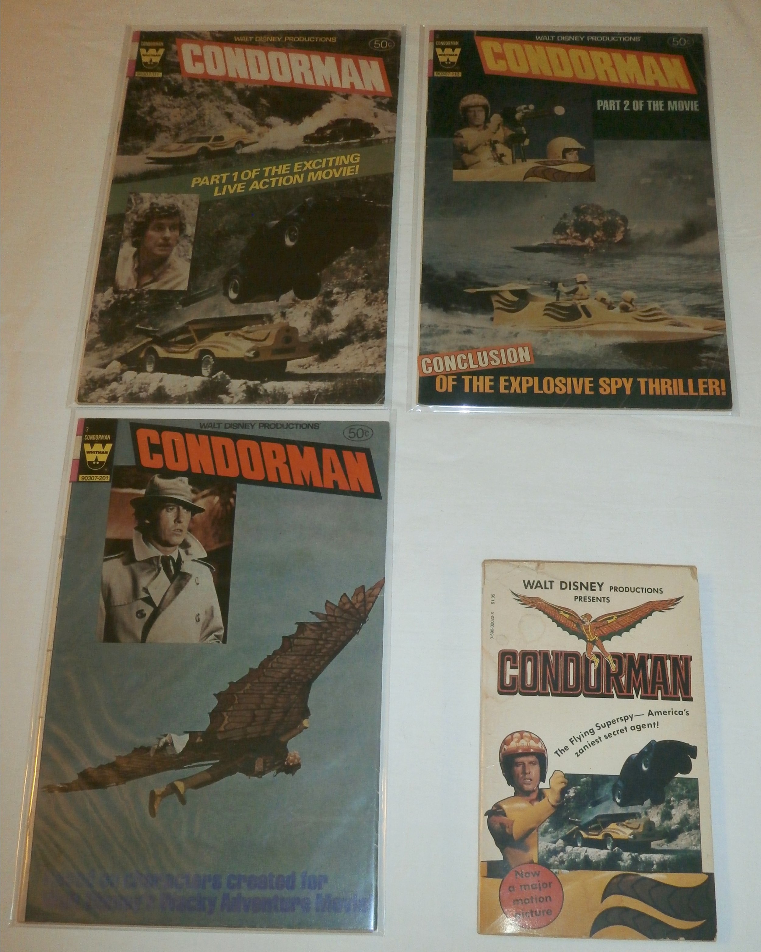 Walt Disney Condorman #1-3 (1981 Whitman), novelization (set of 4 books ...