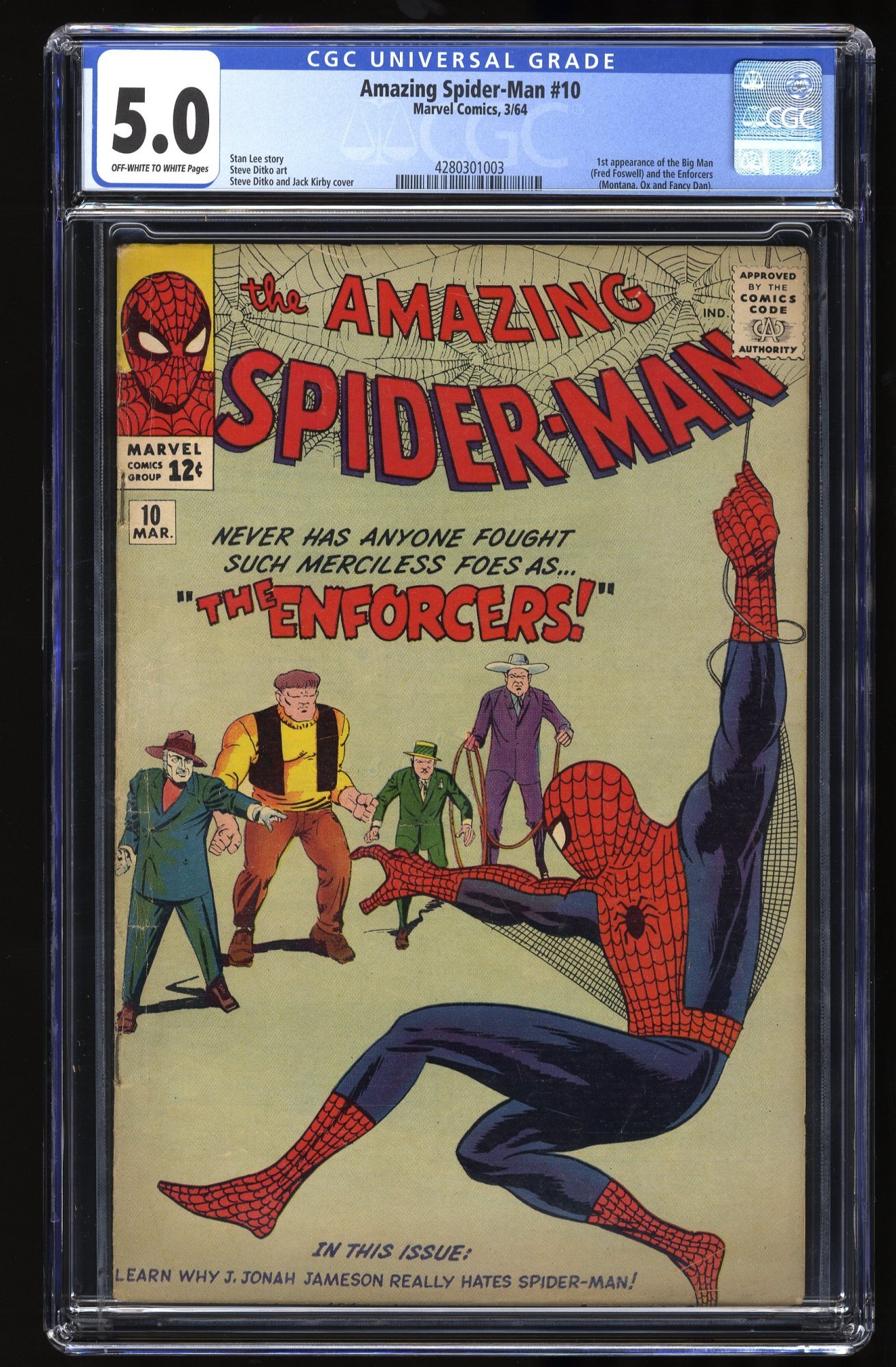 Amazing Spider-Man #10 CGC VG/FN 5.0 1st Full Appearance Enforcers ...