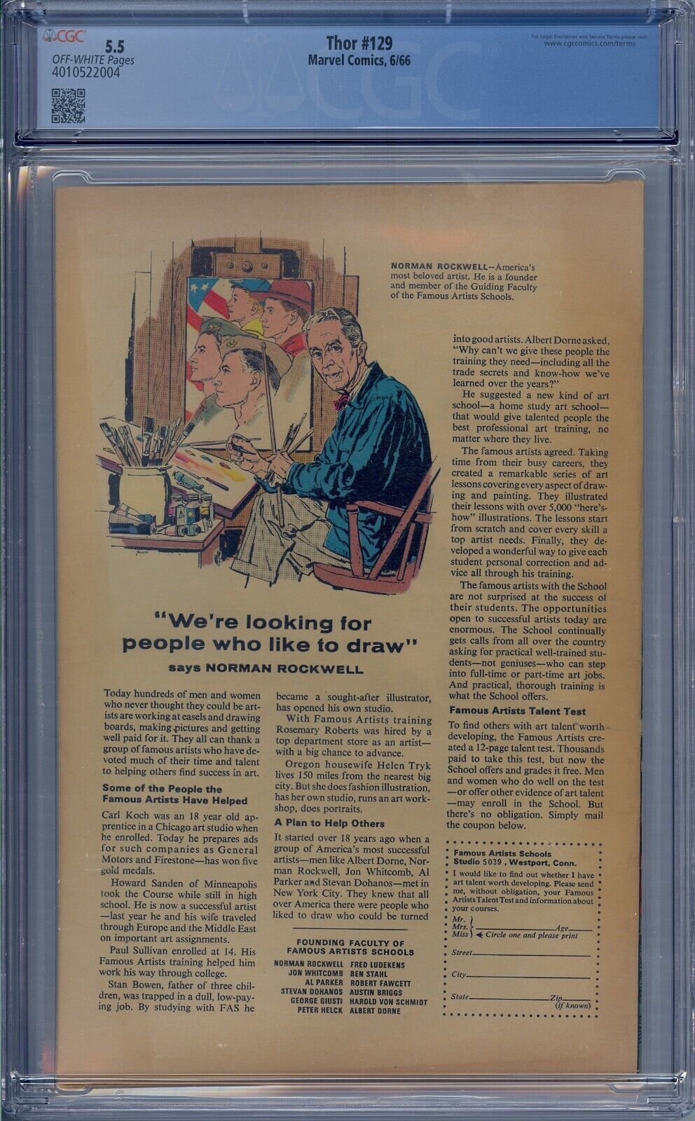 Thor #129 CGC 5.5 1st Ares Hercules Pluto Zeus Jack Kirby | Comic Books ...