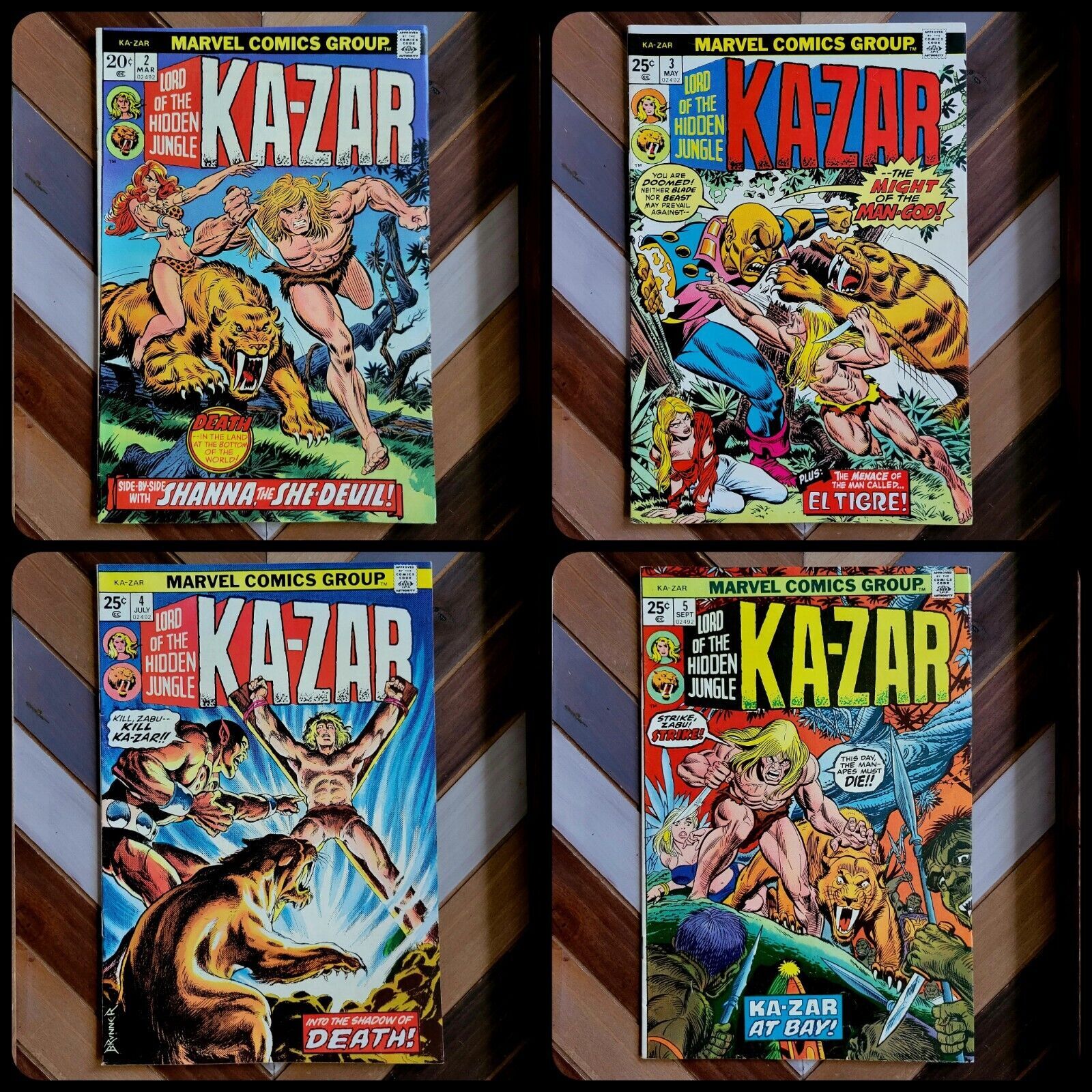 KA-ZAR #2-5 Set of 4 (Marvel 1974) ft SHANNA, EL TIGRE, ZABU in The ...