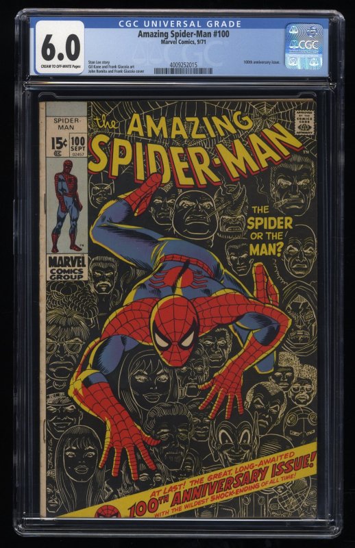 Amazing Spider-Man #100 CGC FN 6.0 Anniversary Issue John Romita Jr ...